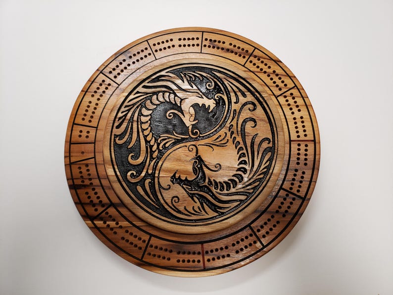 Dragon Ying Yang Cribbage Board, 2, 3 or 4 Player - Etsy