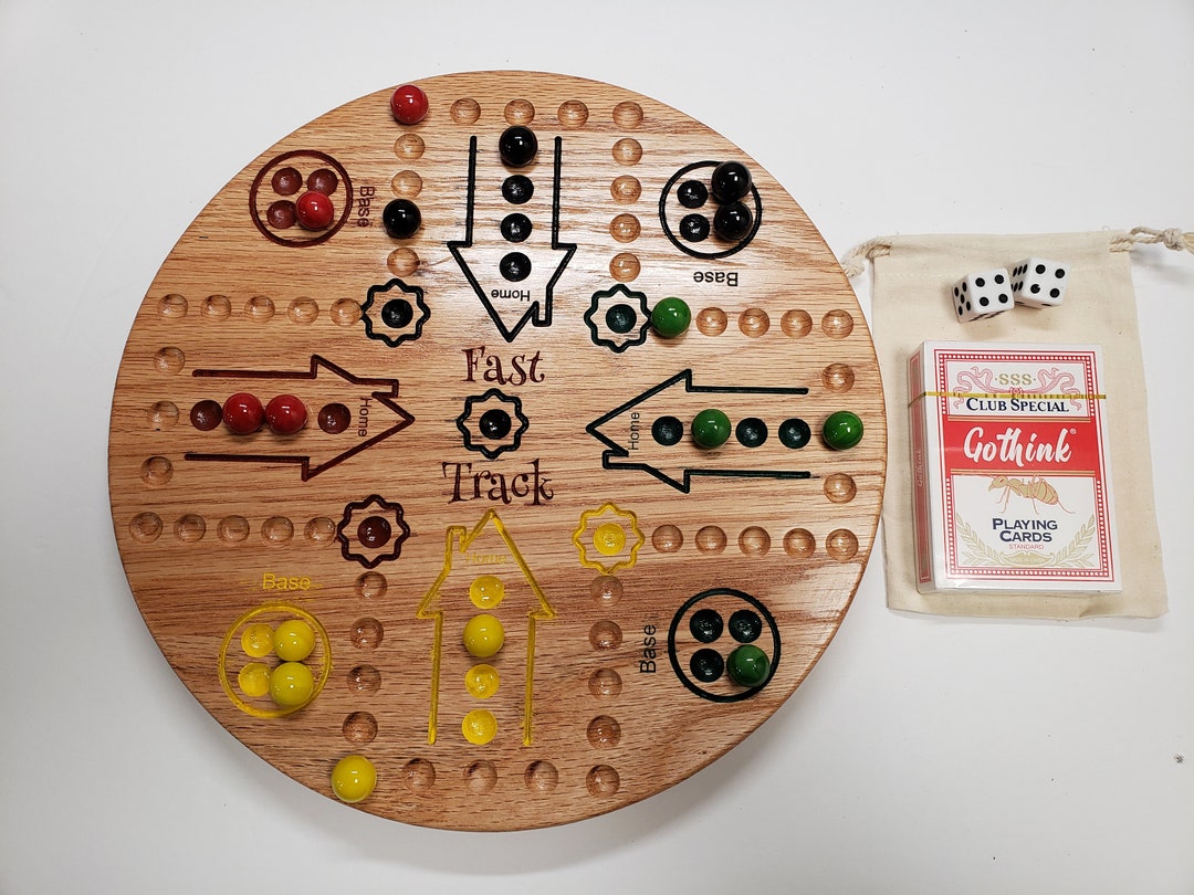 Fast Track Game Board, Oak or Teak, 4 Player - Etsy