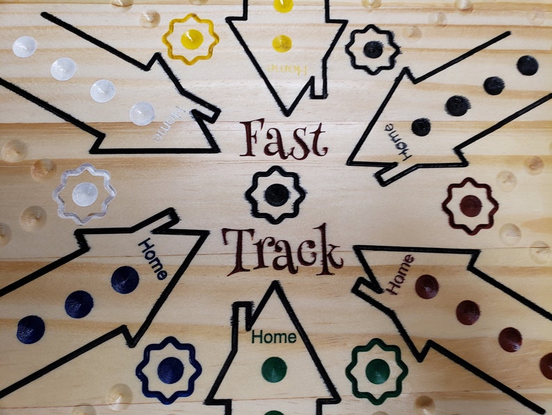 Fast Track Game Board, Pine, 6 Player - Etsy