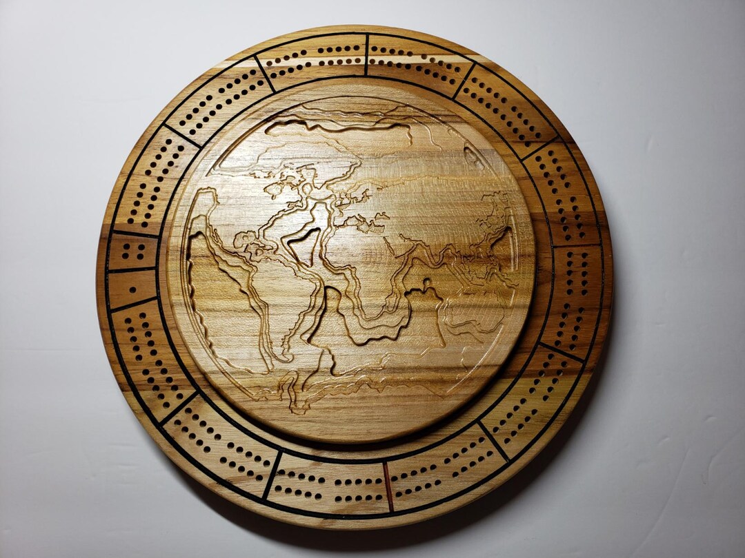 World Map, Cribbage Board, 2, 3 or 4 Player - Etsy