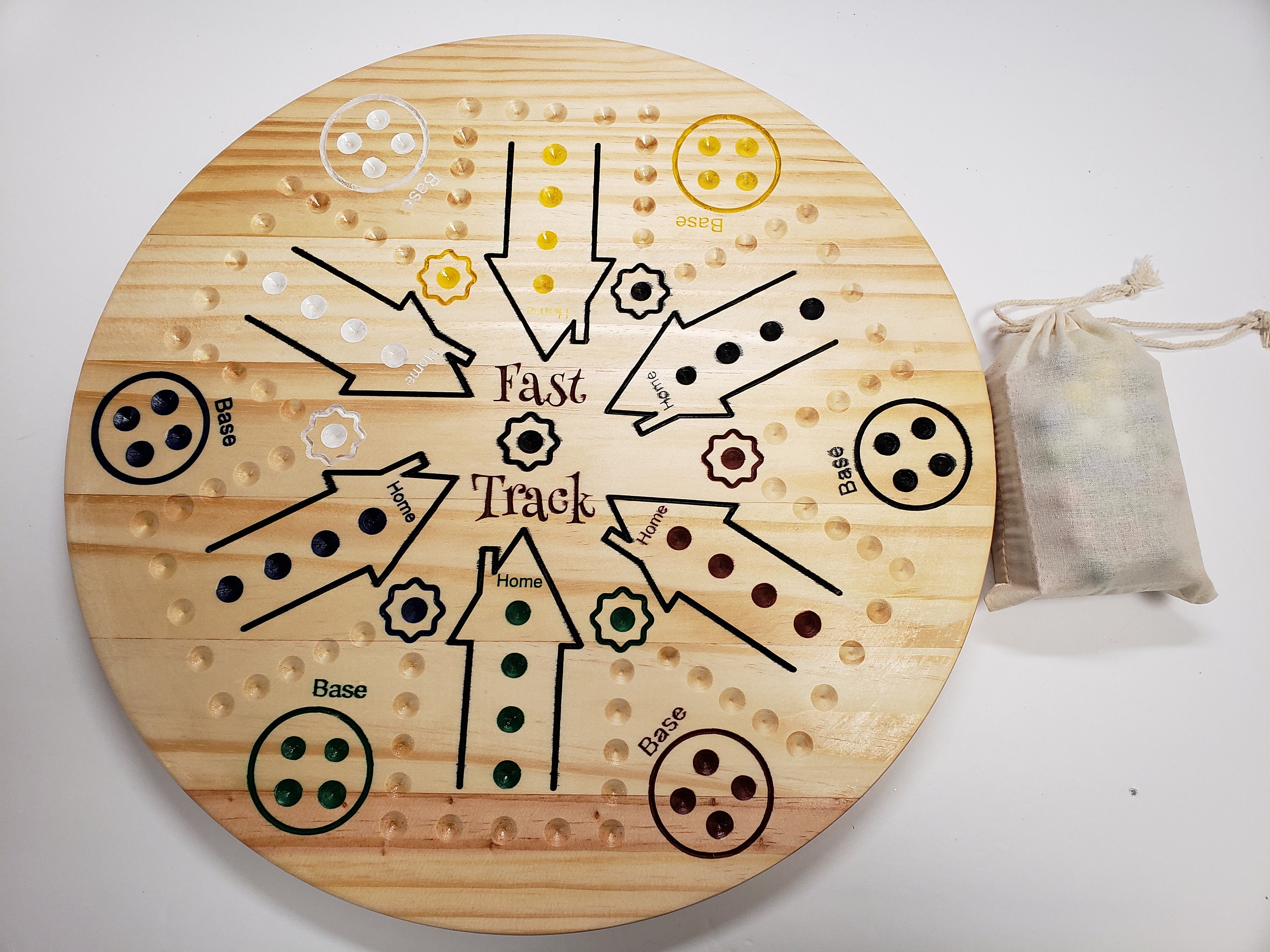 Fast Track Game Board, Pine, 6 Player - Etsy