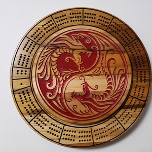Dragon Ying Yang Cribbage Board, 2, 3 or 4 Player - Etsy