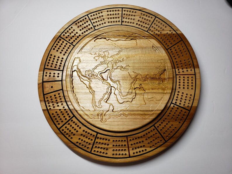 World Map, Cribbage Board, 2, 3 or 4 Player - Etsy