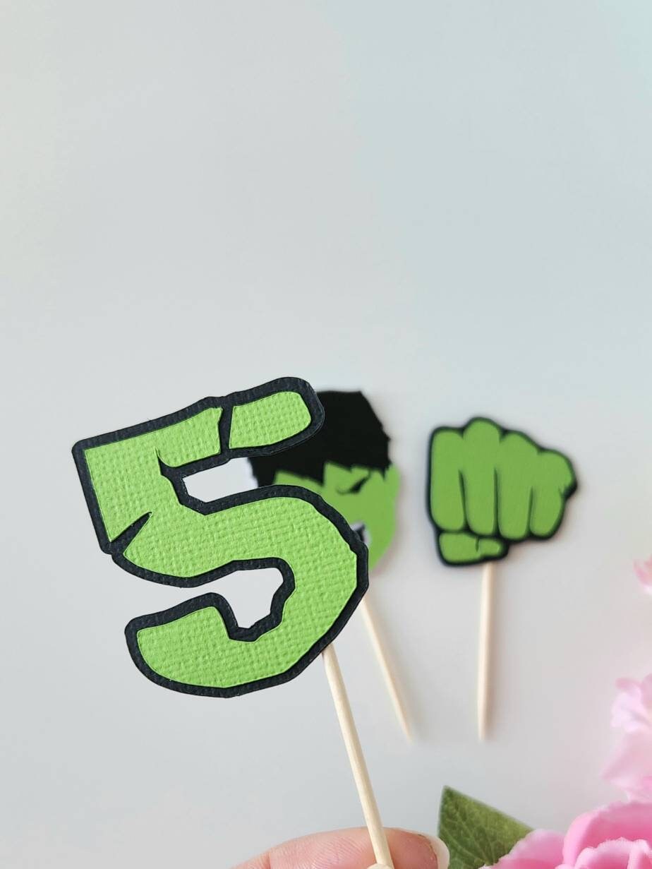 Hulk Cupcake Toppers Hulk Inspired Cupcake Toppers Super - Etsy Australia