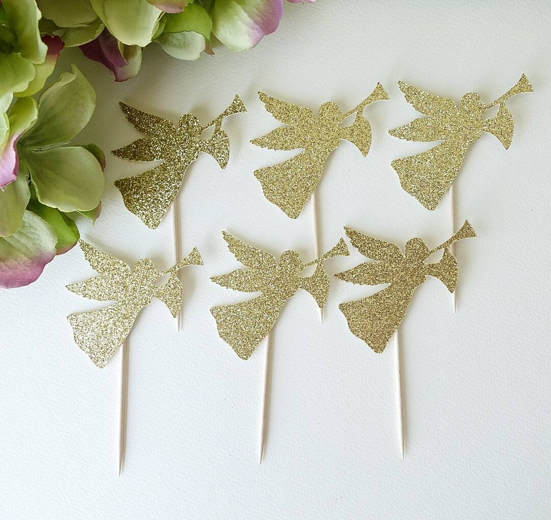 Angel Cupcake Toppers Christmas Angel Cupcake Toppers - Etsy