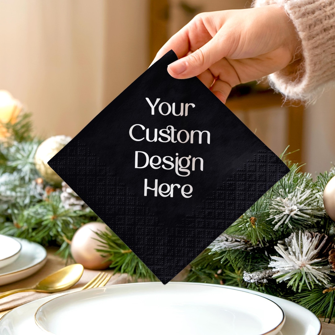 Custom Napkins Personalized Full Color Cocktail Luncheon 3 Ply Wedding ...