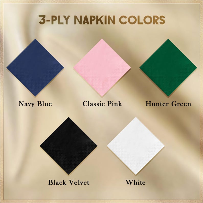Custom Napkins Personalized Full Color Cocktail Luncheon 3 Ply Wedding ...