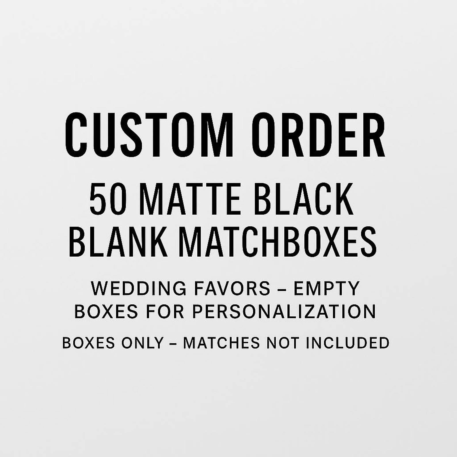 50 Matte Black Blank Matchboxes – DIY Wedding Favors - Etsy