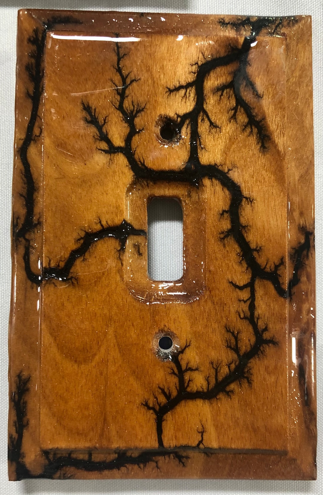 Fractal Burned Switch Plate Cover MADE TO ORDER - Etsy