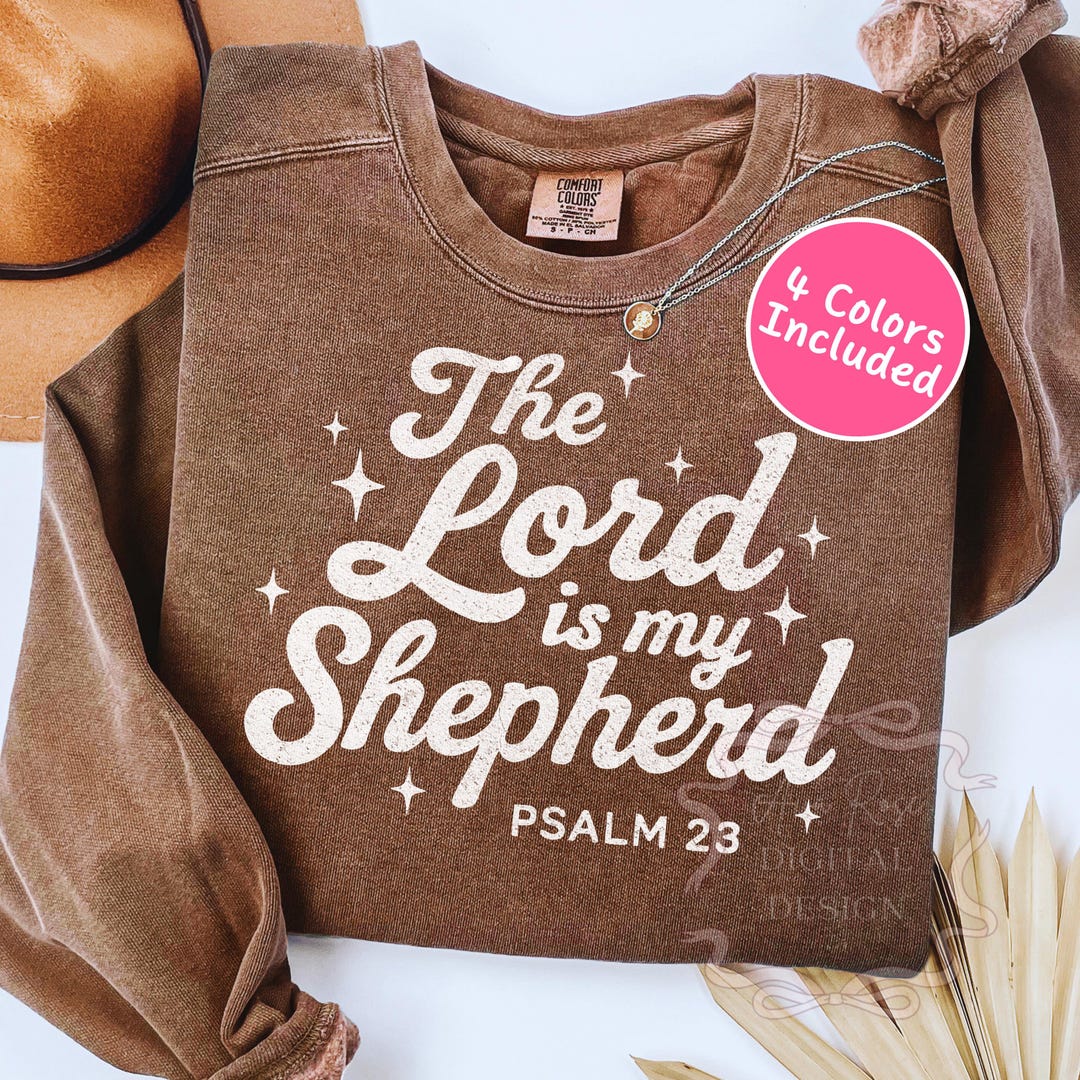 Lord is My Shepherd Christian Bible Verse PNG SVG, Retro Jesus Shirt ...