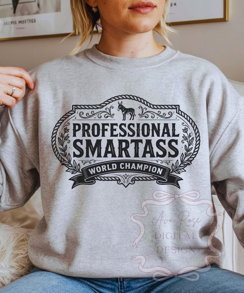 Smartass Funny Western PNG, Smart Ass SVG, Trendy Sarcastic Humor ...