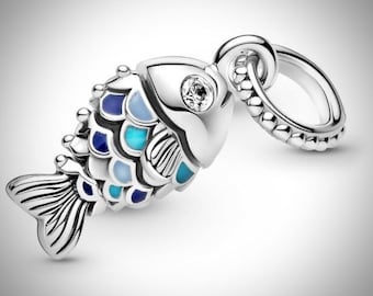 Blue Fish Charm - Etsy