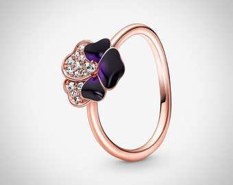 Pansy Flower Ring - Etsy