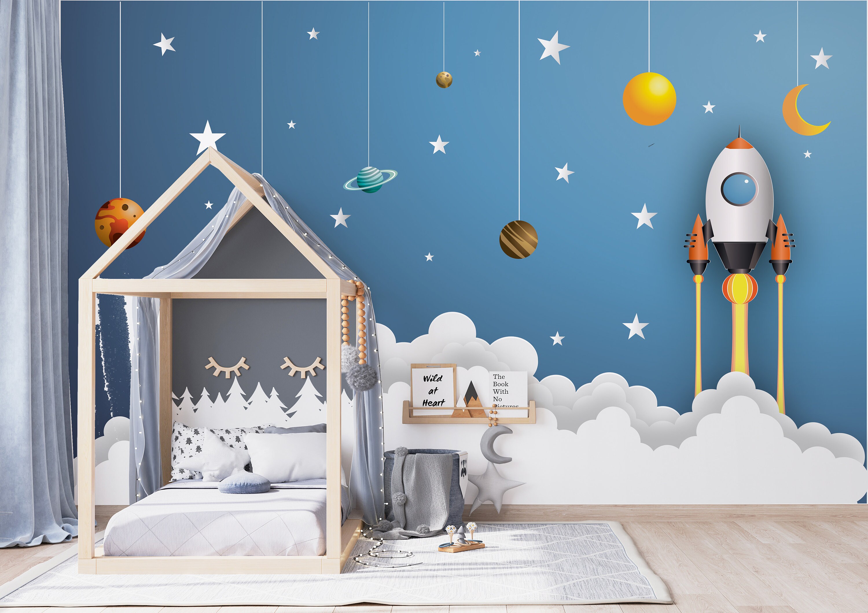 Kids Space Wallpaper Space Wallpaper Astronaut Wallpaper - Etsy UK