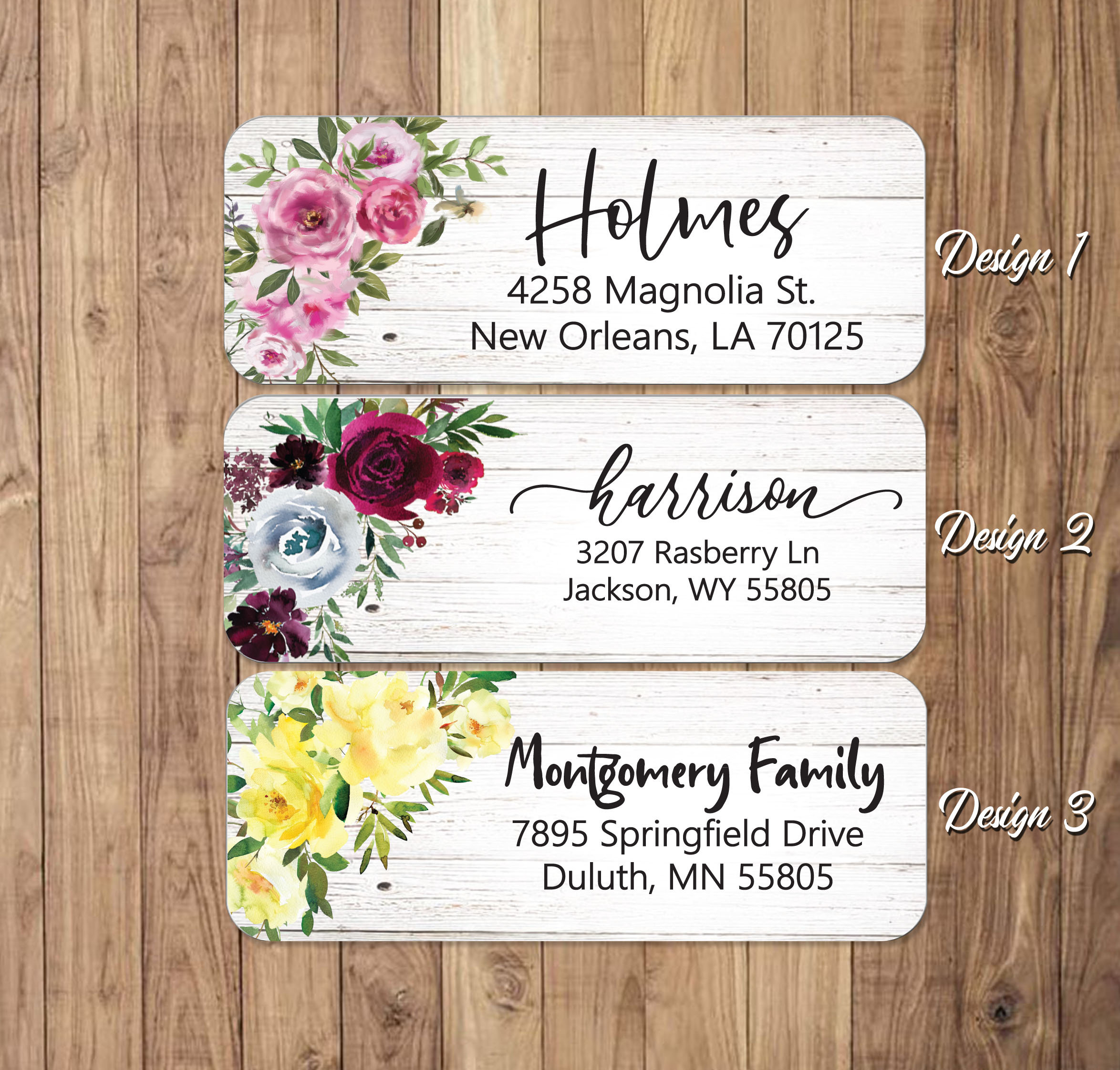 Rose Flower Return Address Labels Rose Address Sticker - Etsy