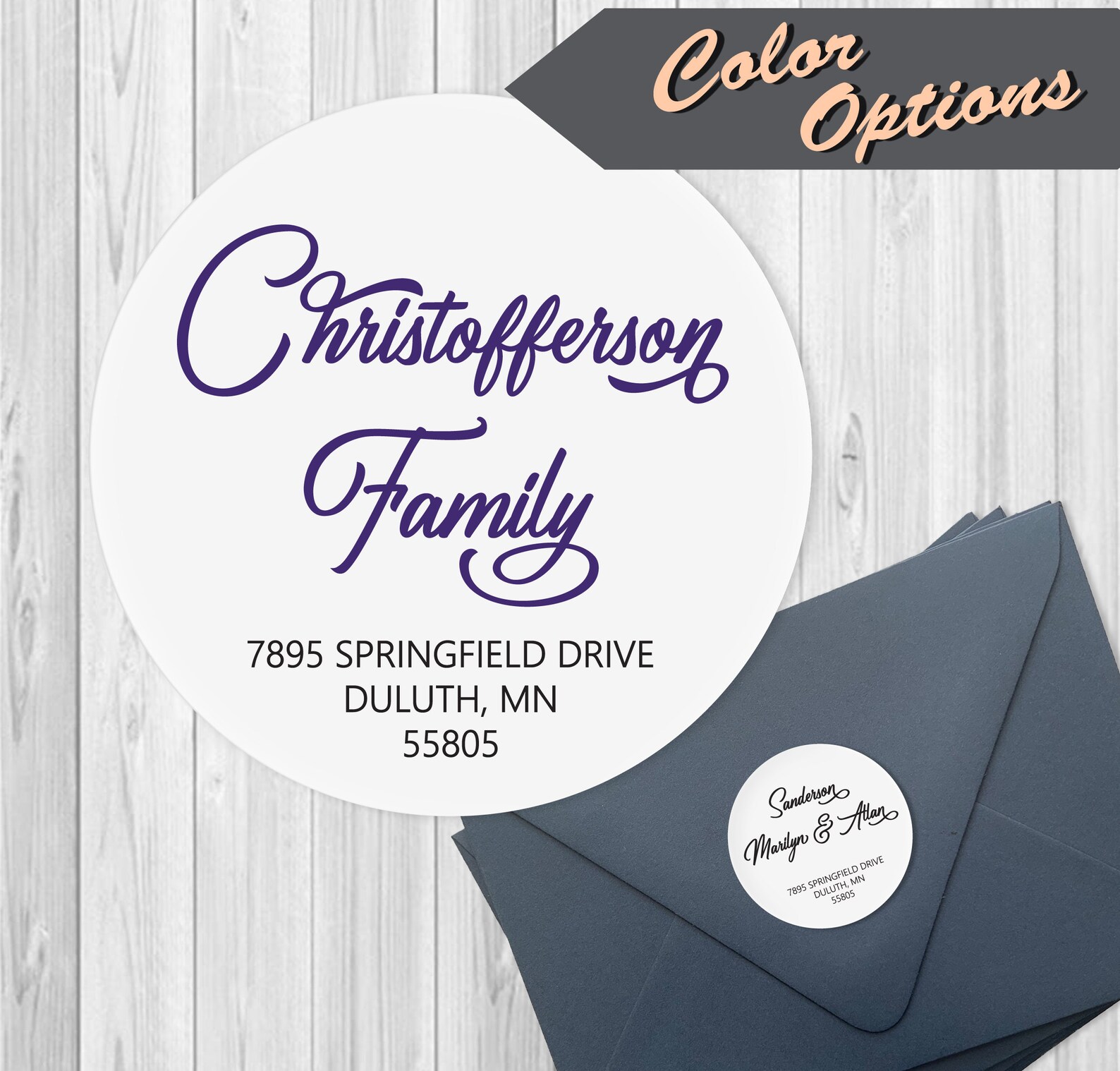 Round Return Address Labels White Matte Custom Address | Etsy