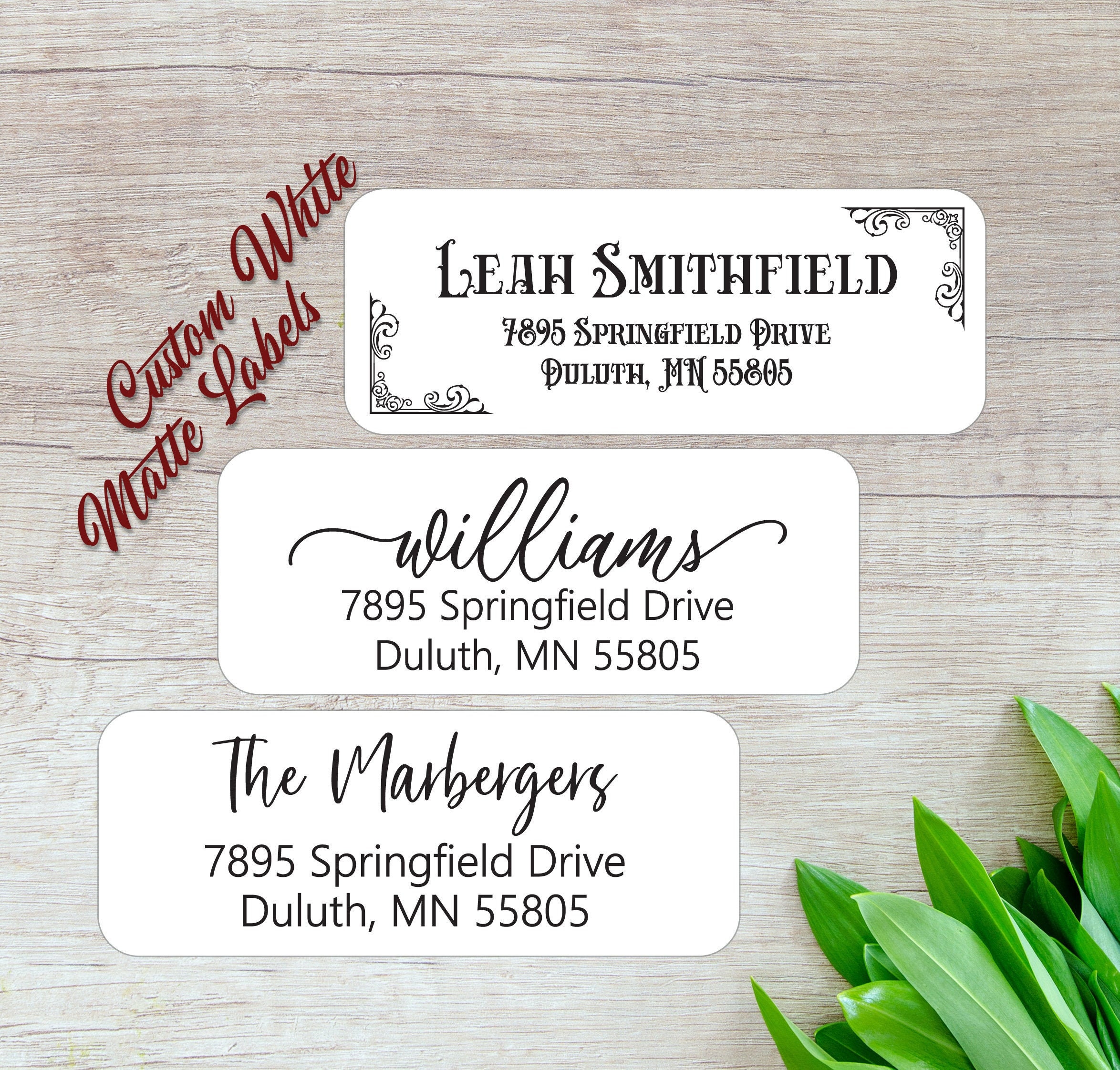 30 Return Address Labels Custom Address Sticker White Etsy