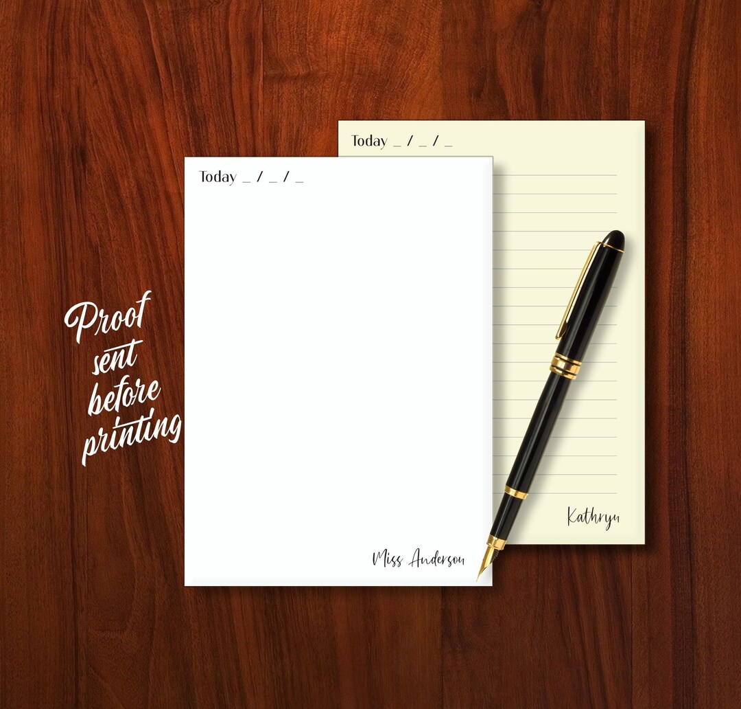 Custom Notepad With Date and Name | Teacher Notepad | School Excuse ...