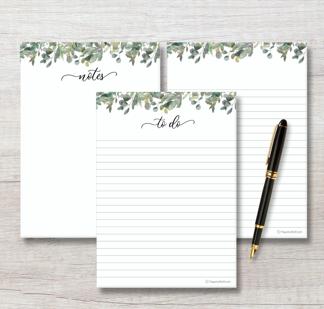 Eucalyptus to Do List Notepads | Grocery List Pad | Shopping List ...
