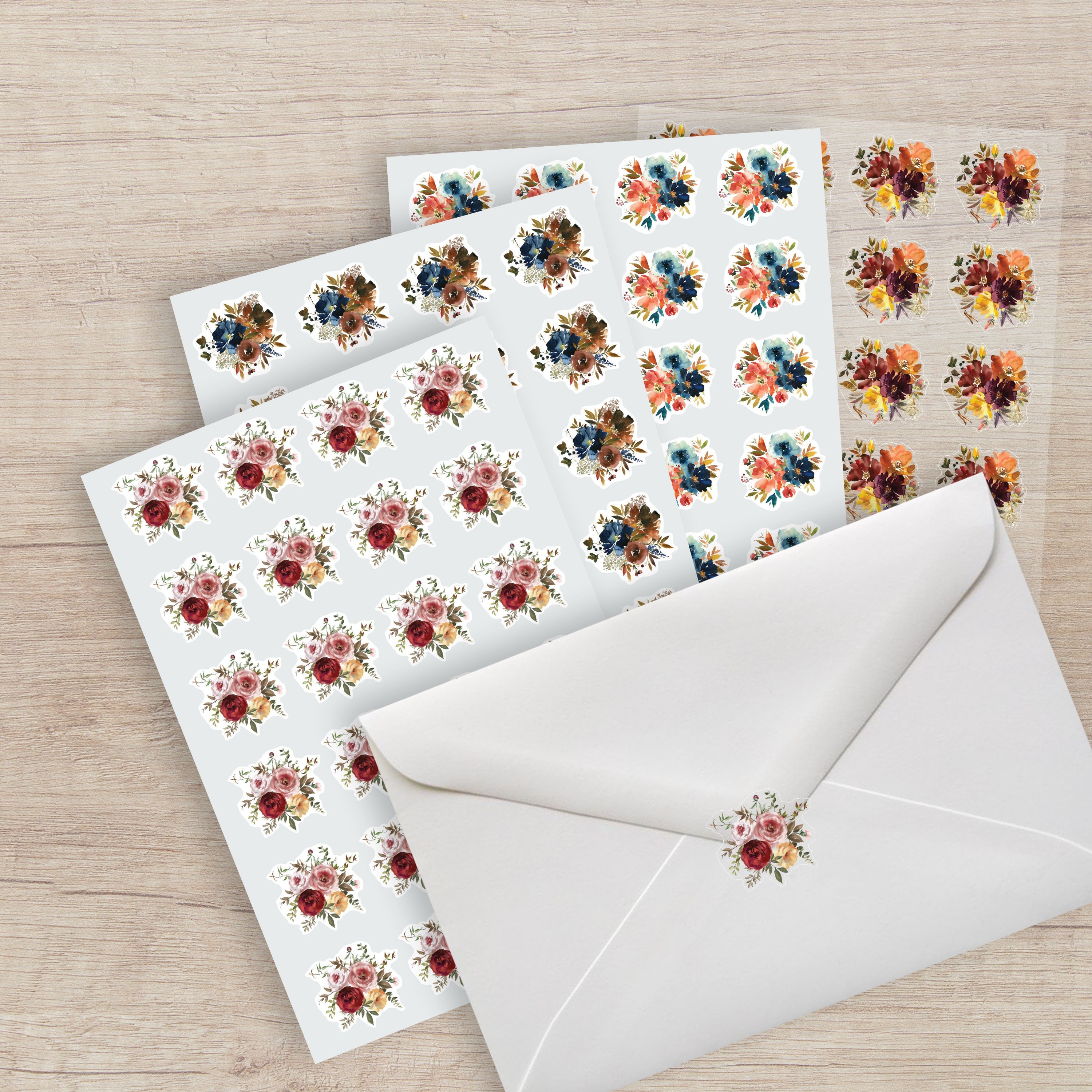 Floral Envelope Seal Stickers Floral Planner Stickers - Etsy
