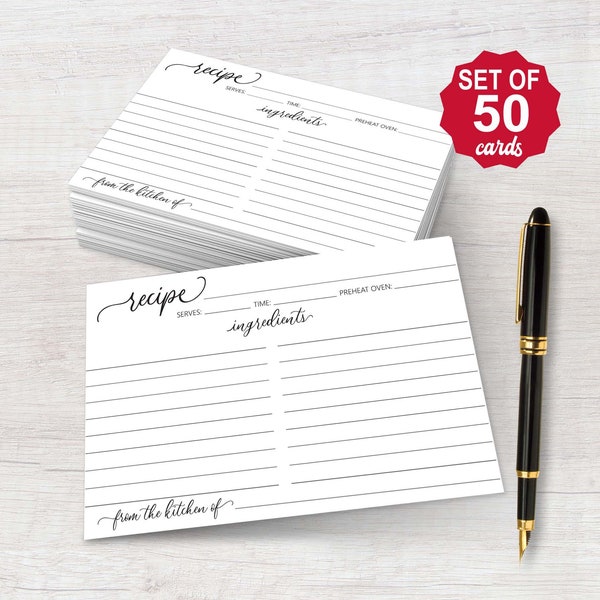 Recipe Cards - Etsy