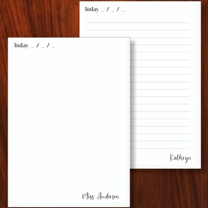Custom Notepad With Date and Name | Teacher Notepad | School Excuse ...