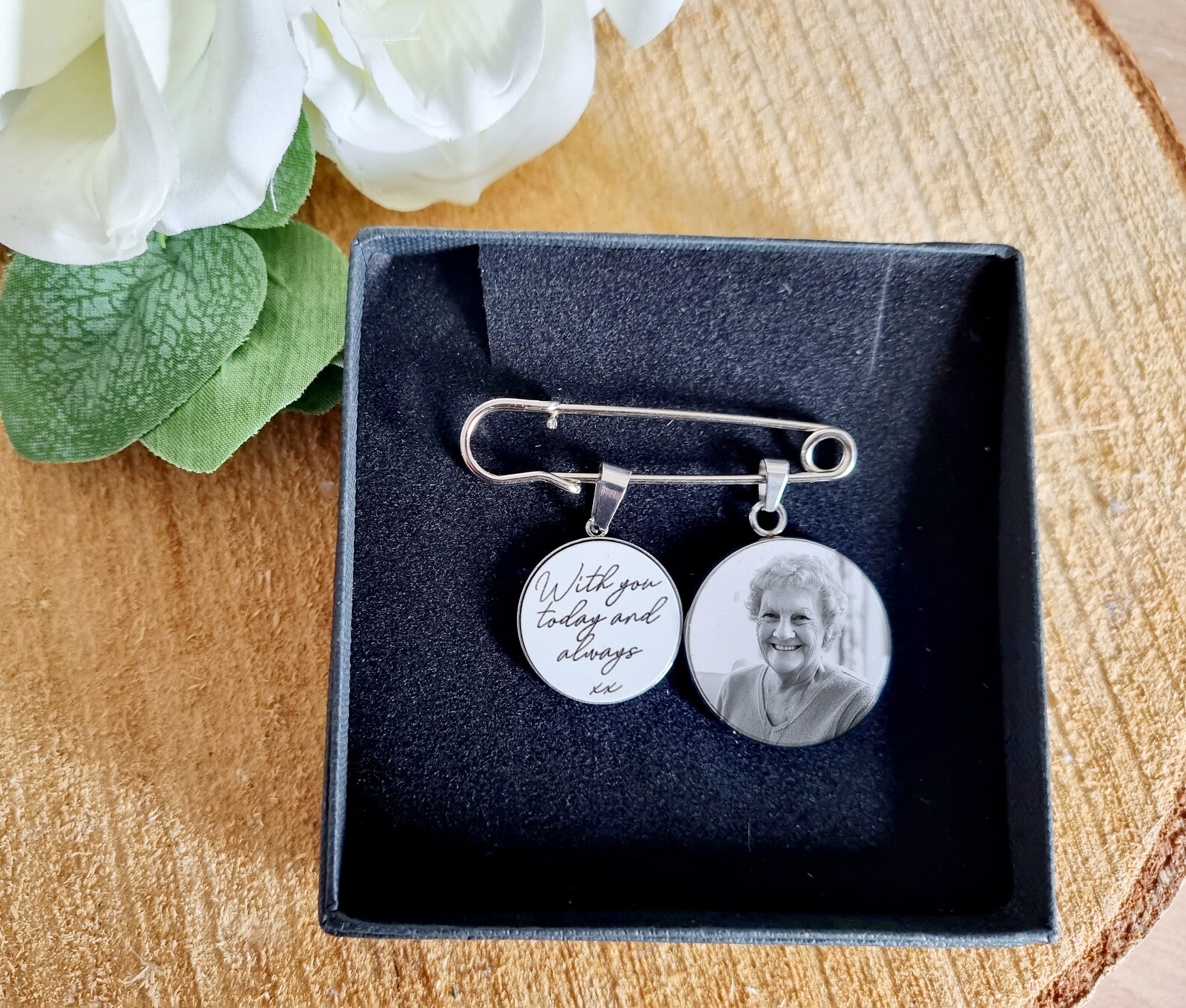 Groom Photo Buttonhole Charm With Poem Charm Personalised - Etsy UK