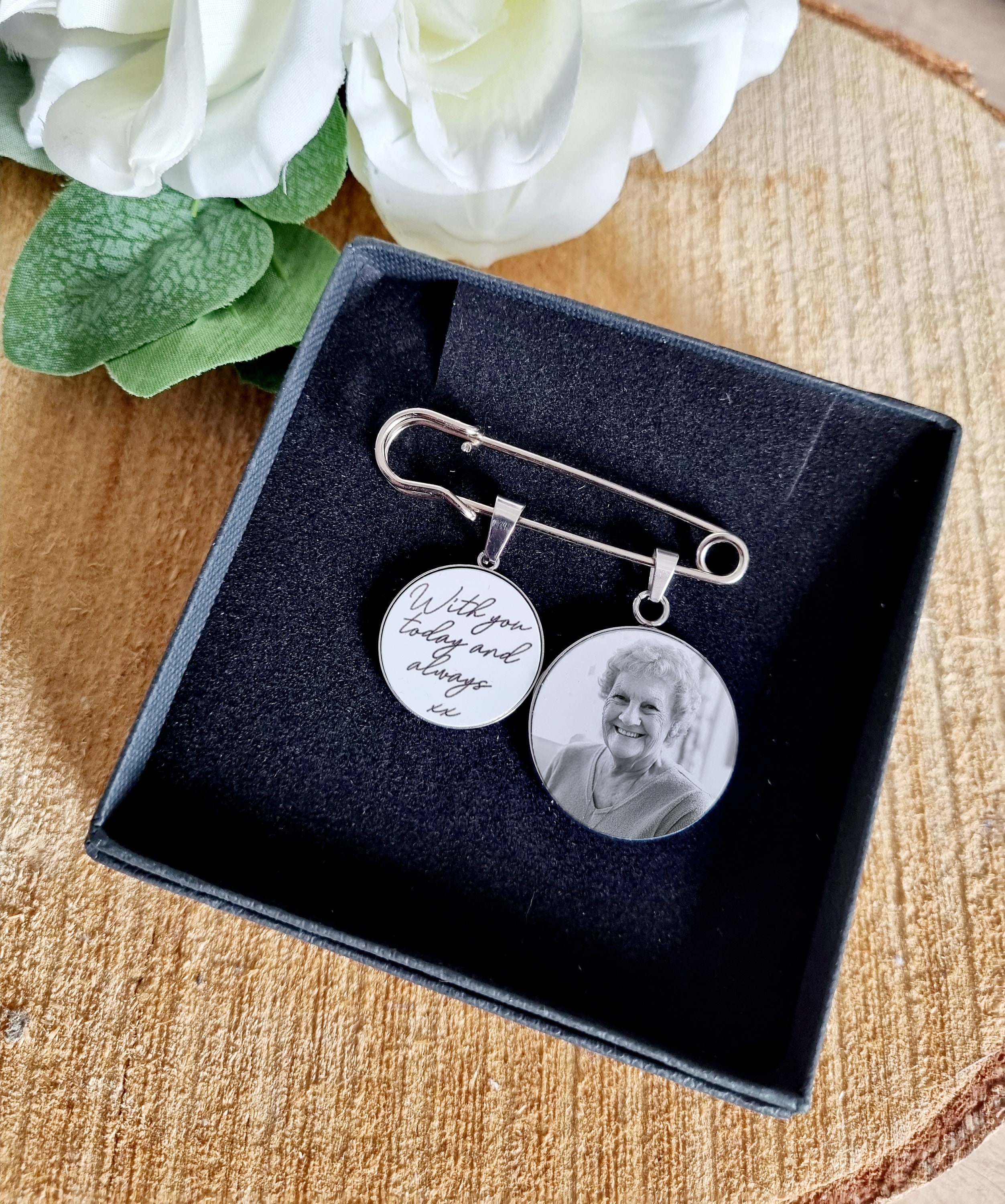 Groom Photo Buttonhole Charm With Poem Charm Personalised - Etsy UK