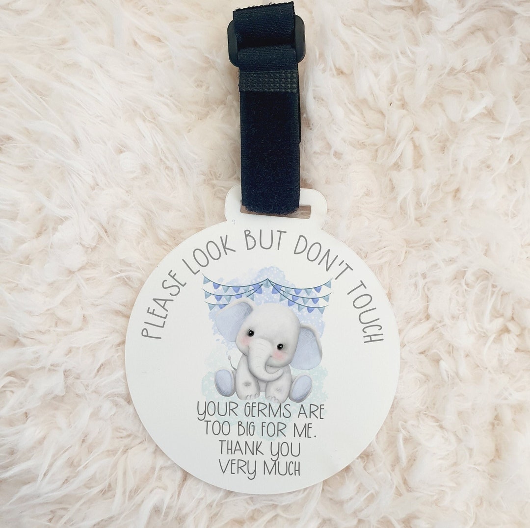 Baby Germ Tag, Don't Touch Baby Sign, Baby Car Seat Sign, Pram Tag ...