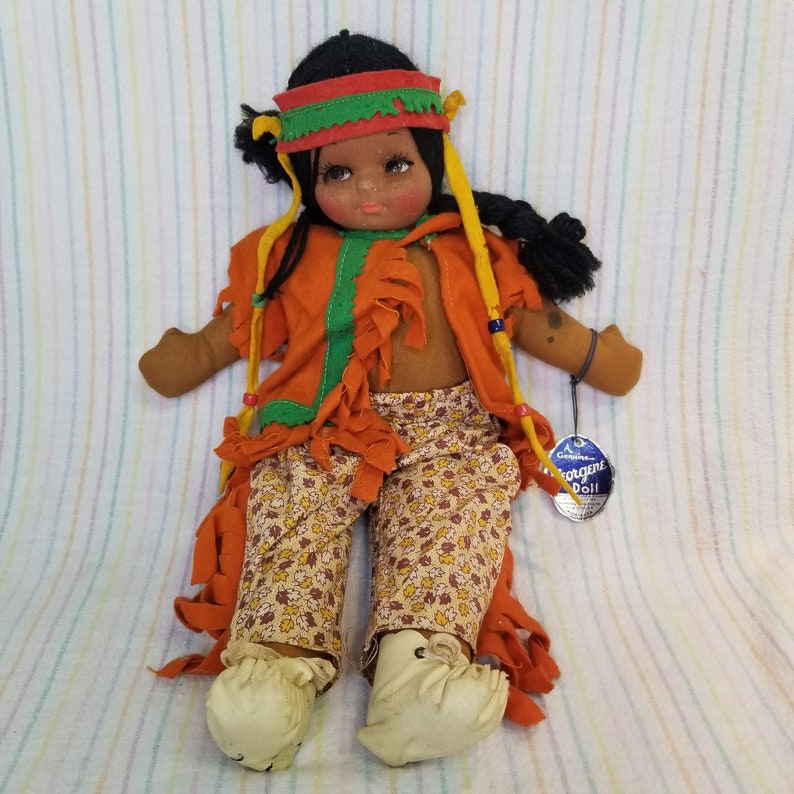 1940s Georgene Novelties Native American Soft Doll Minnehaha 5091 ...
