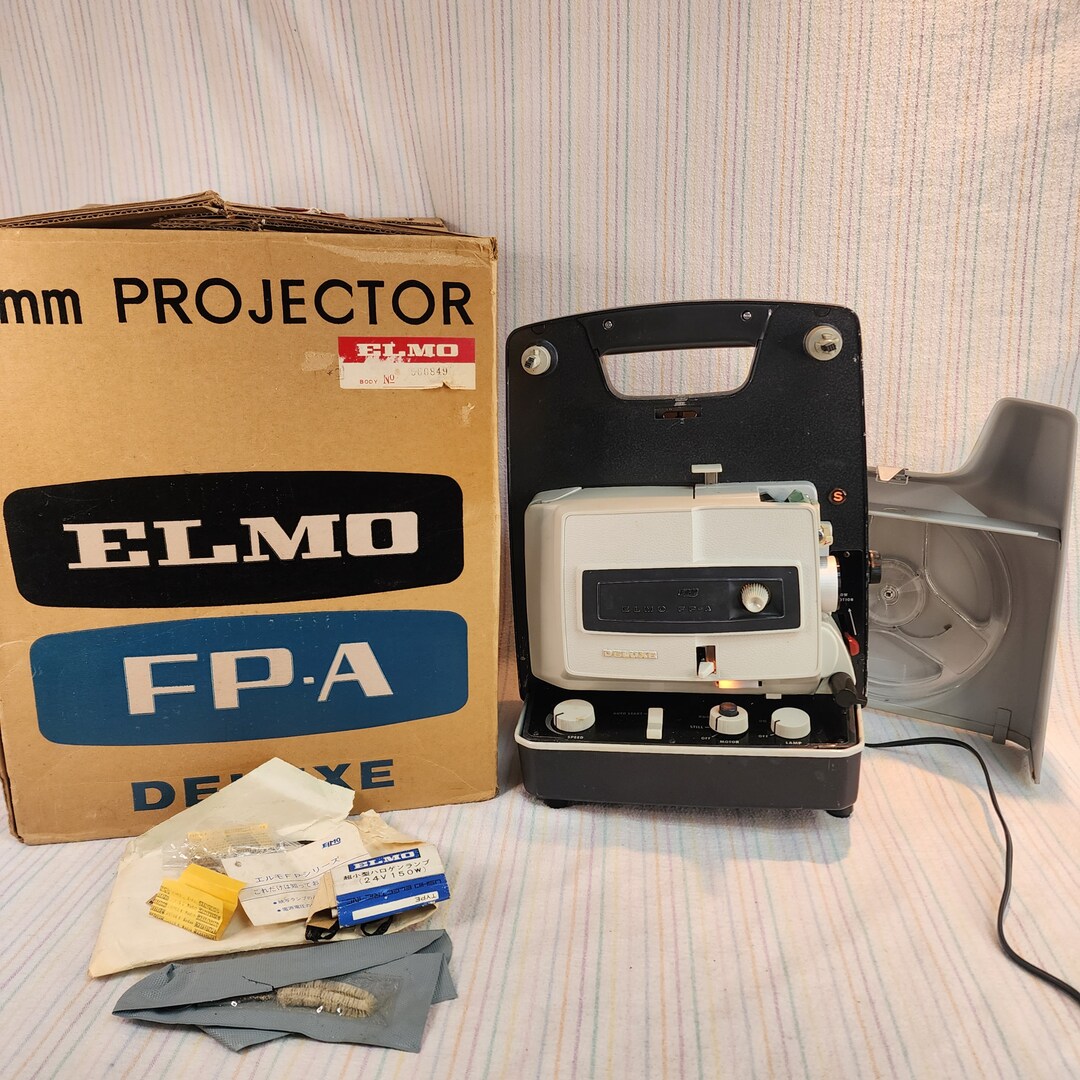 Vintage 1960s Elmo FP-A Deluxe 8mm Movie Projector w/ Bag & Original ...