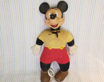 Vintage Mickey Mouse Pull String Doll - Etsy