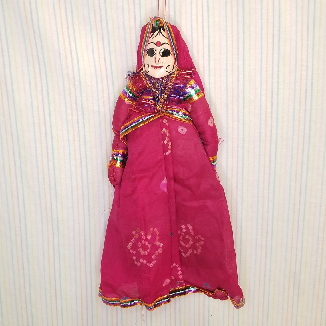 Rajasthani Puppet Woman Female Handmade Wooden India Kathputli Mango ...