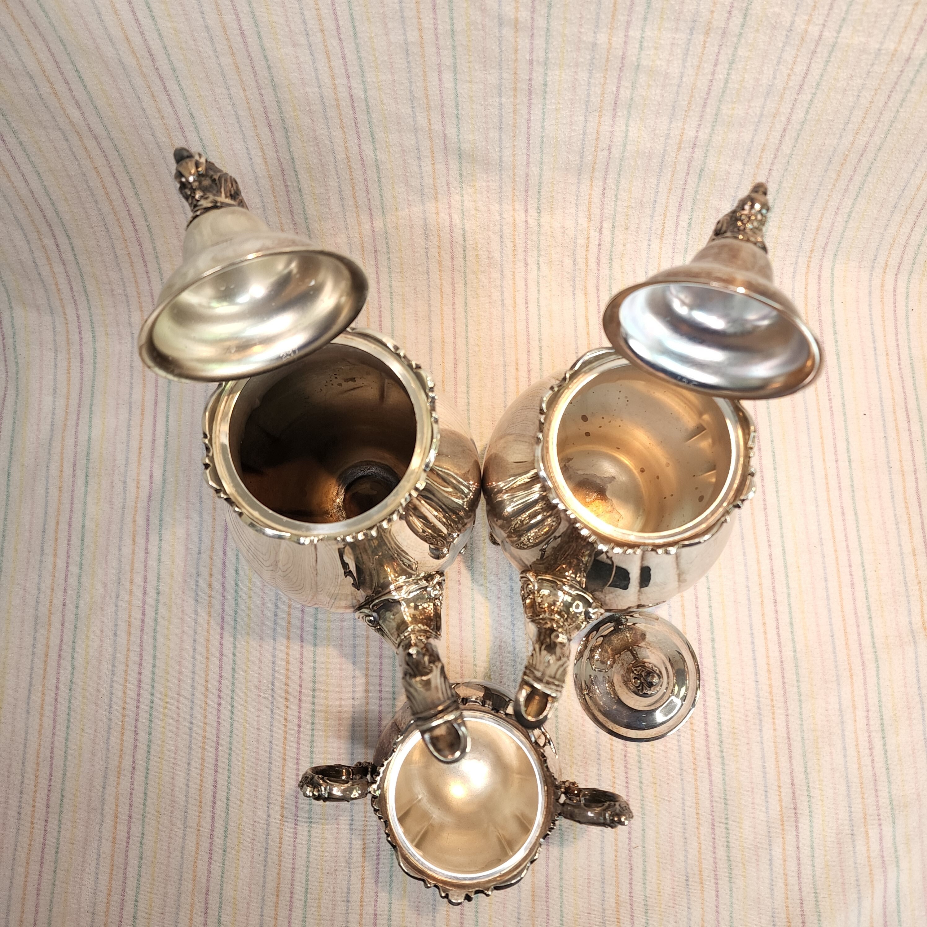 Vintage 1950s baroque by Wallace Silver Plate Holloware 7pc Serving Set ...