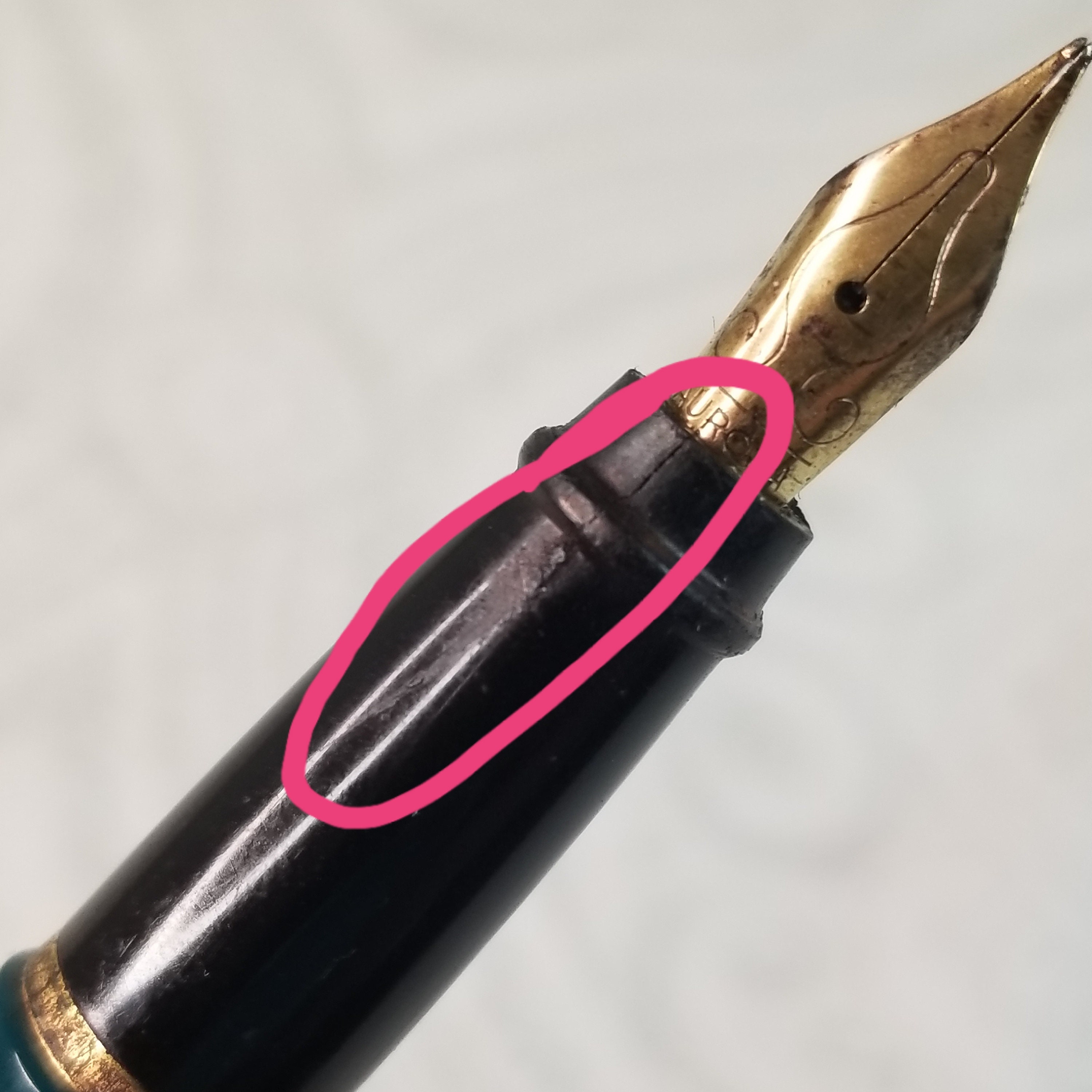 Aurora Italy Green Black Fountain Pen Gold Trim Nib - Etsy