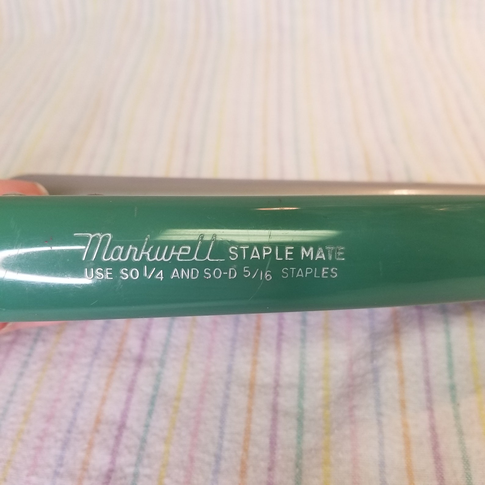 Vintage Markwell Staple Mate Green Stapler SO 1/4 and SO-D 5/16 Staples ...