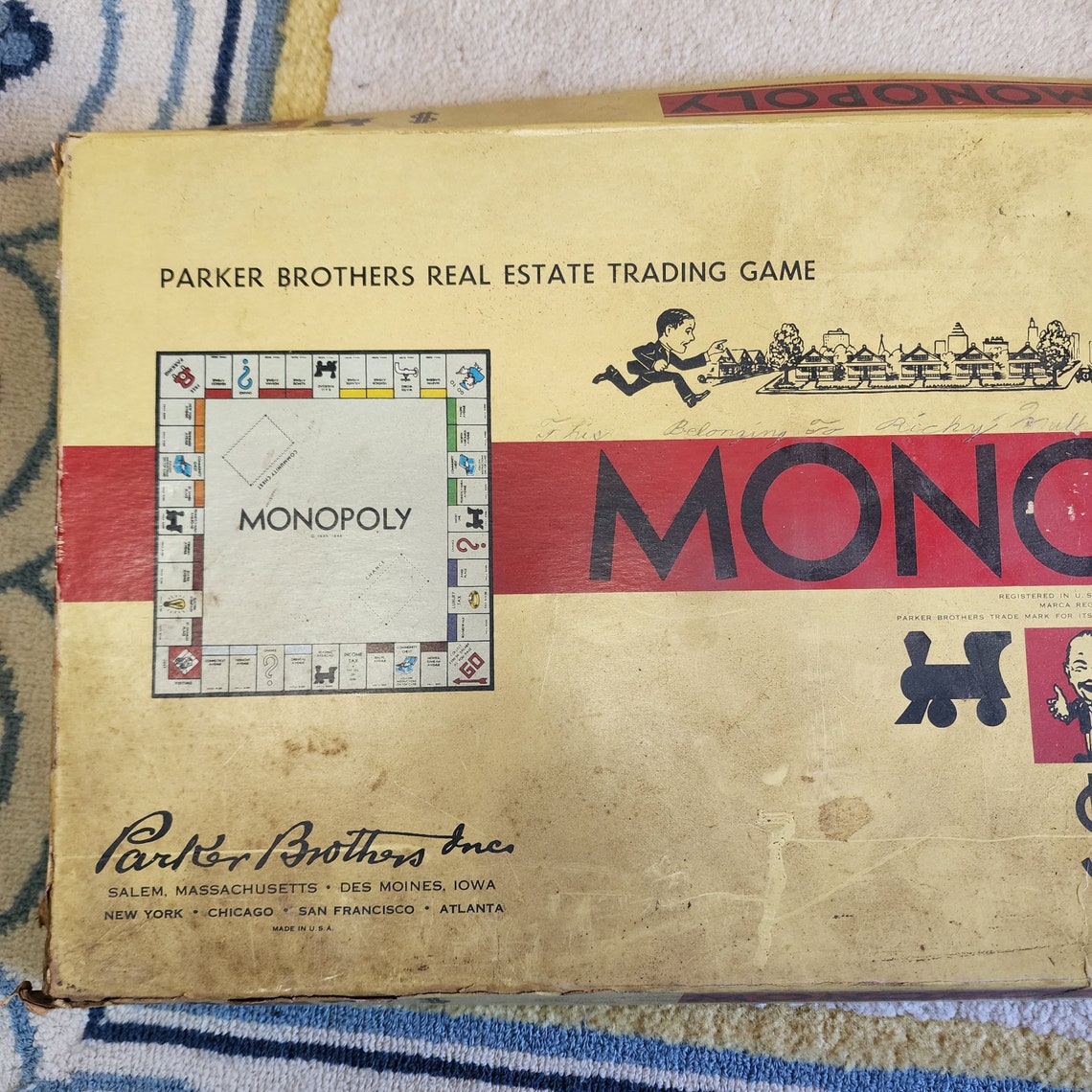 1946 Vintage Parker Brothers Monopoly Board Game W/ Original - Etsy