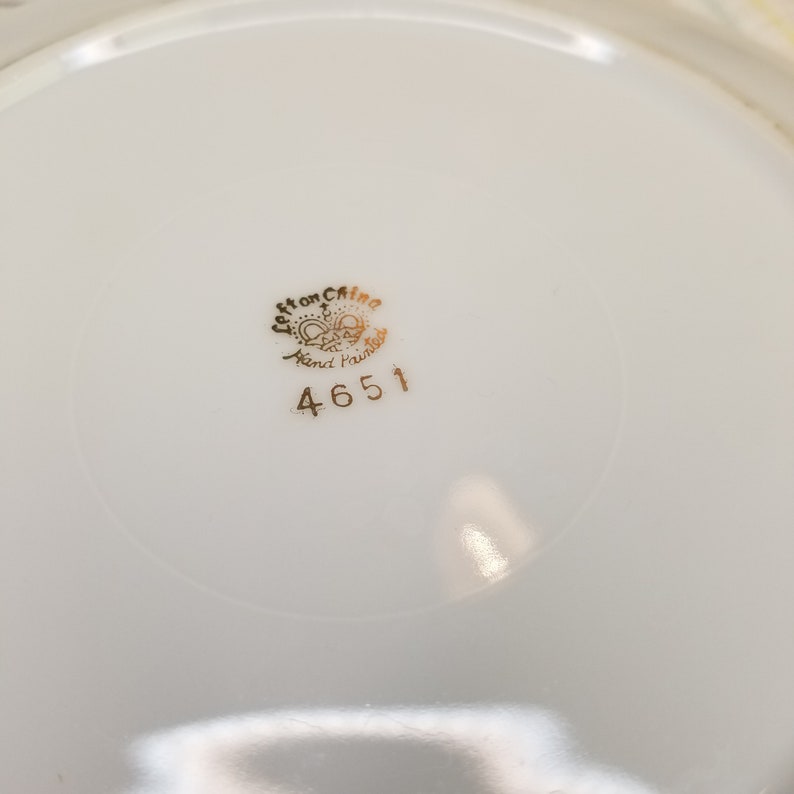 Vintage Lefton China Hand Painted Tea Cups Snack Plates Gold | Etsy