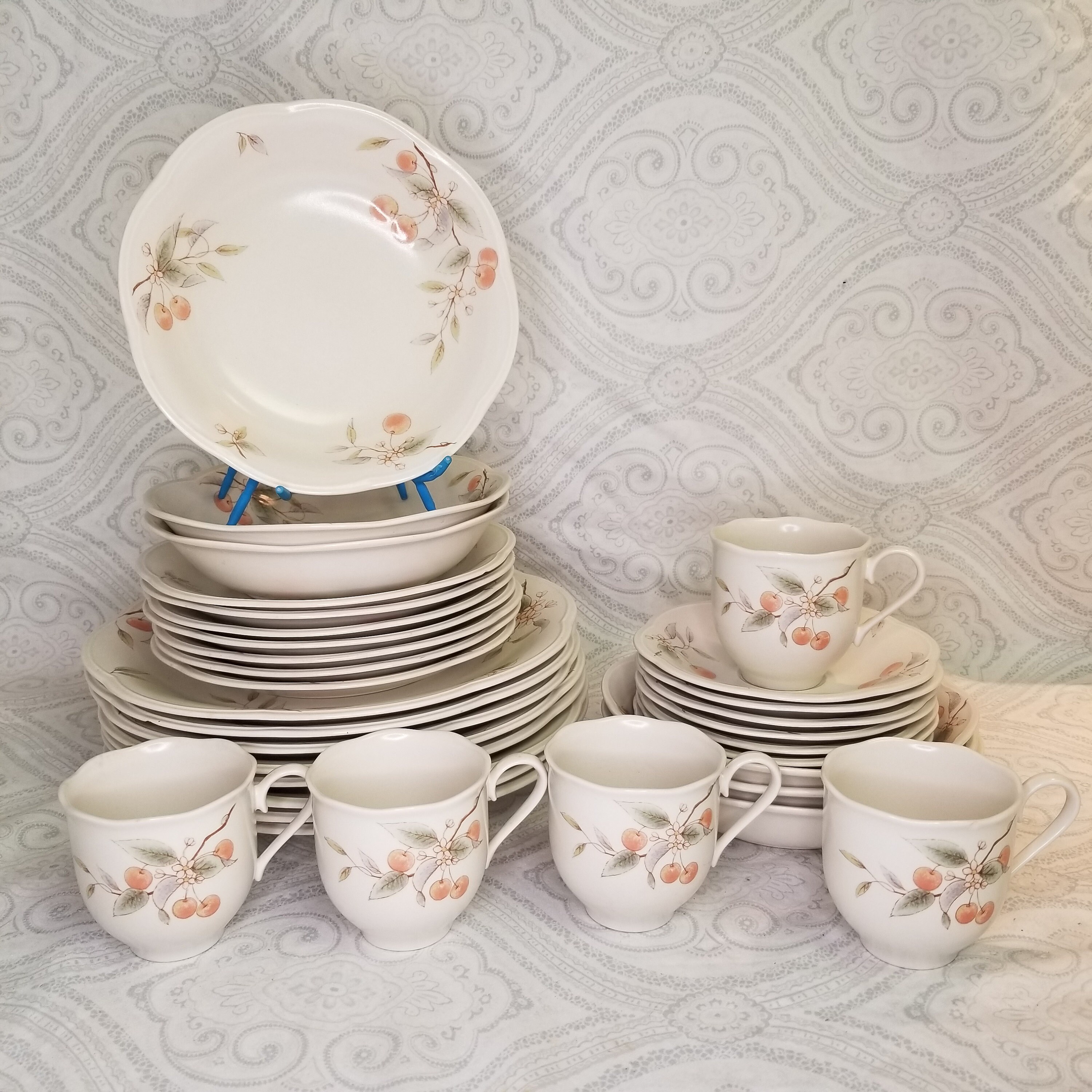 1980s Mikasa Nature's Gallery cherry Blooms 33pc Dinnerware Set Vintage ...