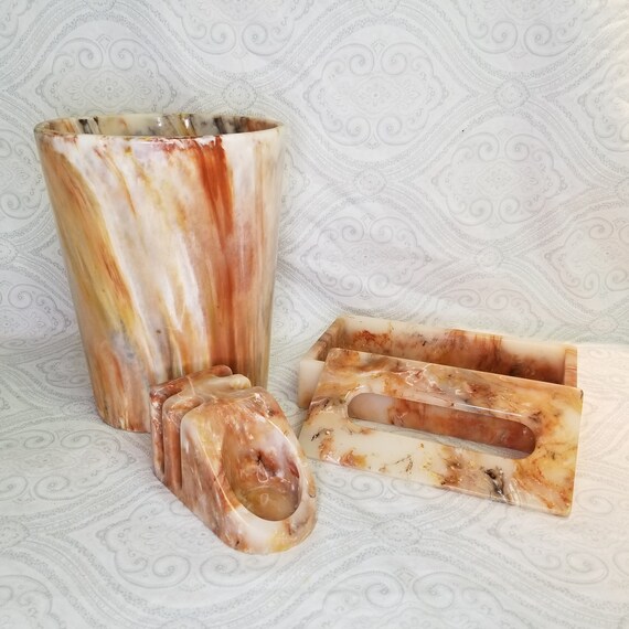 Gaudy Peaches N' Cream Marble Bathroom Tissue Box Cover | Etsy