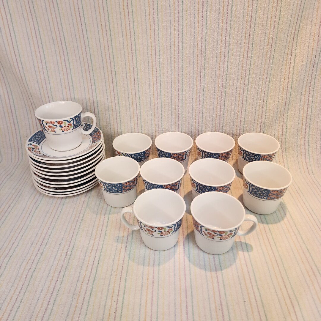 Vintage 1970s Noritake Progression China ming Garden 9066 Flat Cups ...