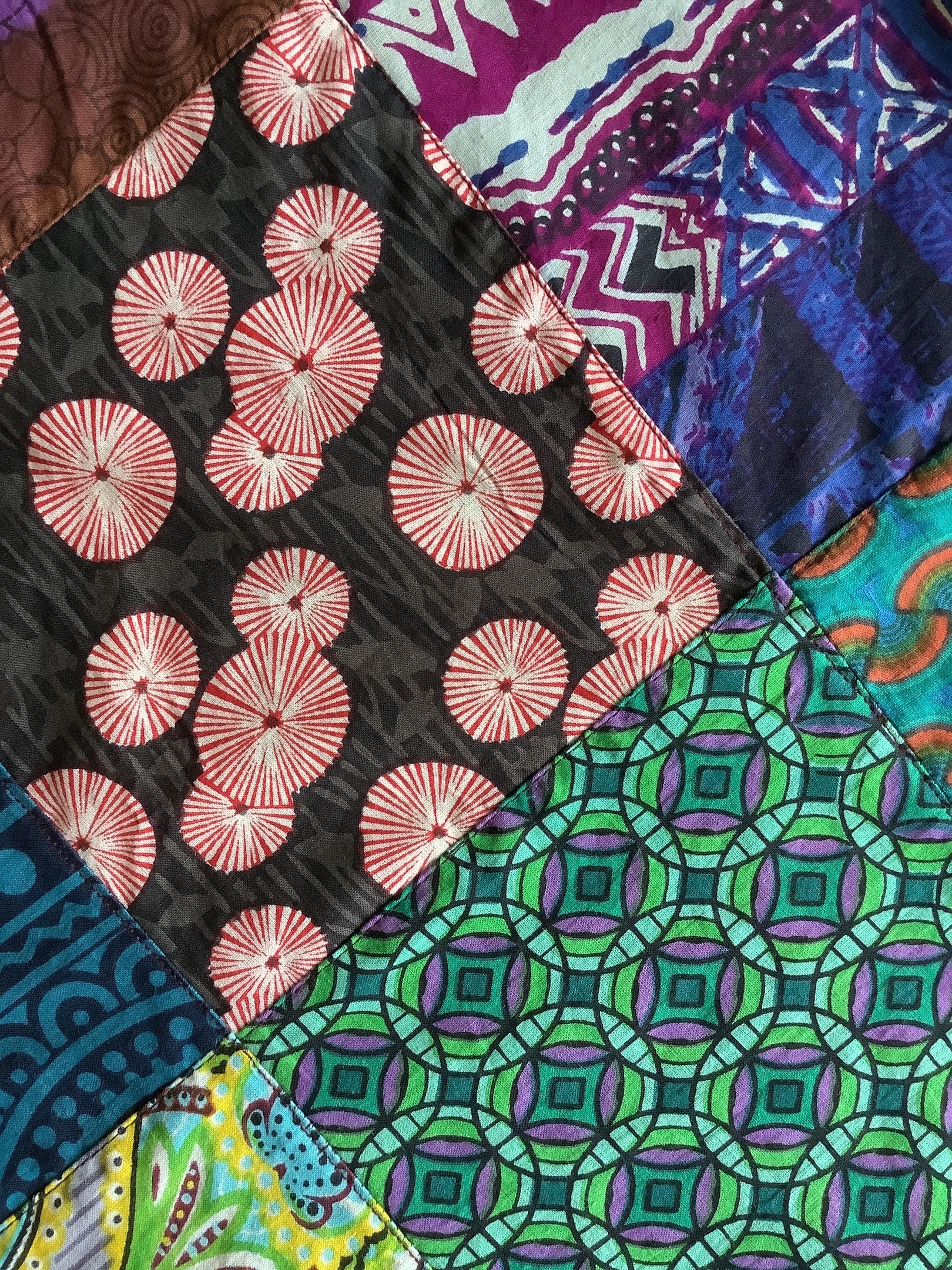 Handmade, Long, Maxi, Boho, Patchwork, Wrap Skirt: Funky, Hippy Chick ...