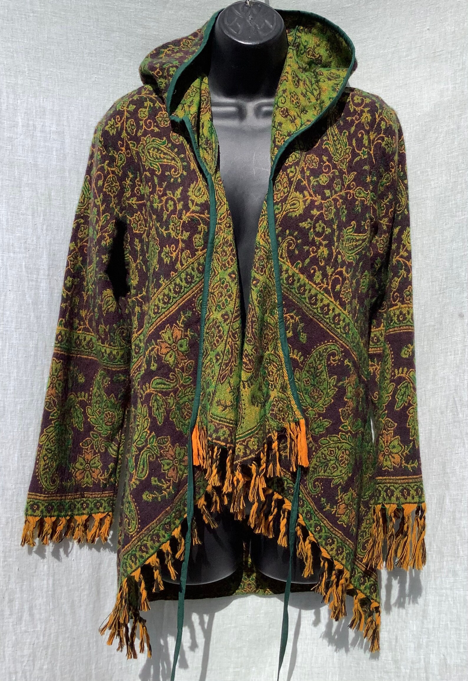 Handmade Paisley Hooded Crossover Wrap / Jacket / Cardigan in - Etsy