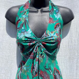 Boho Hippy Halter Neck Summer Dress With Ruched V Neckline - Etsy