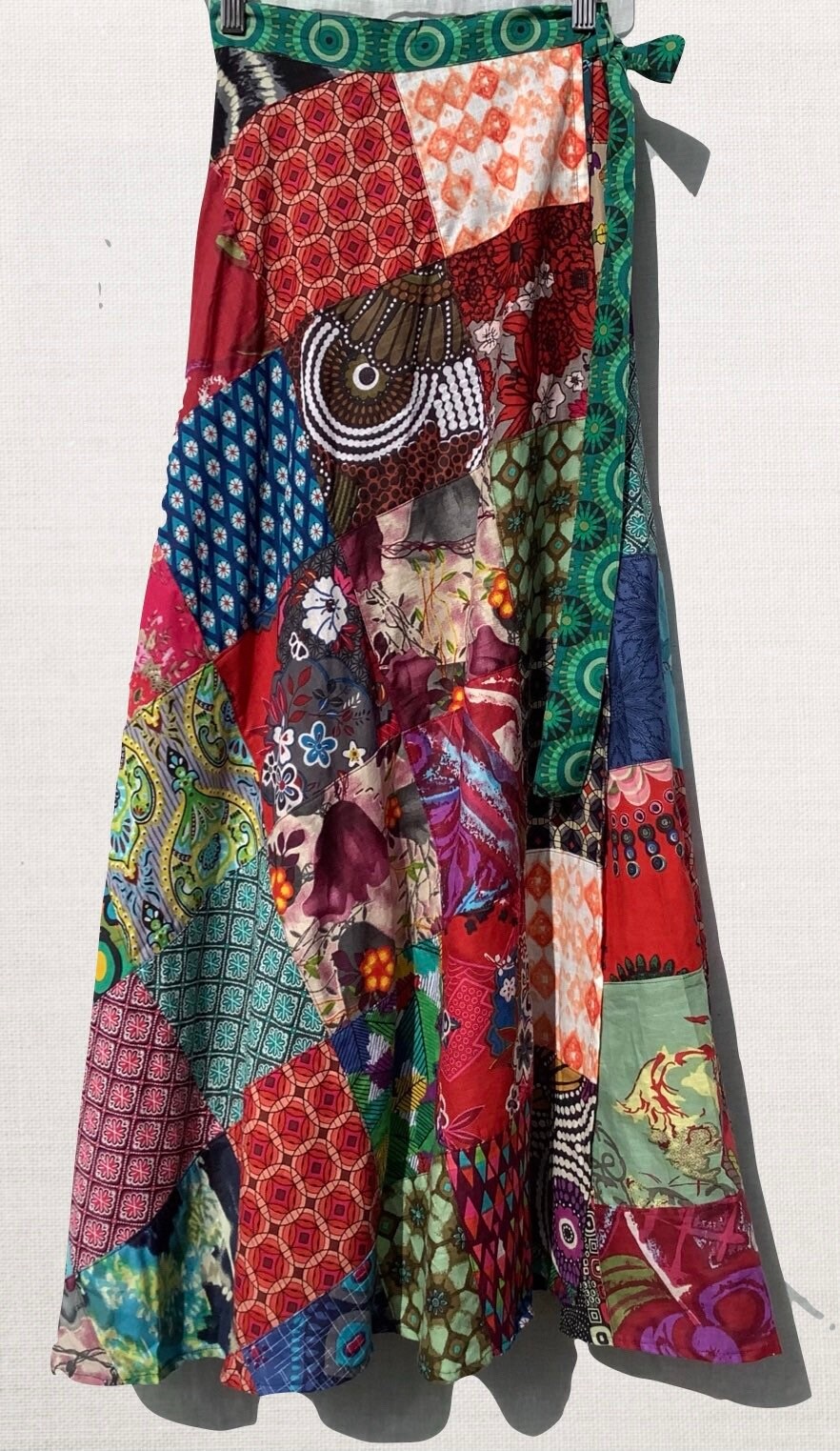 Handmade, Long, Maxi, Boho, Patchwork, Wrap Skirt: Funky, Hippy Chick ...