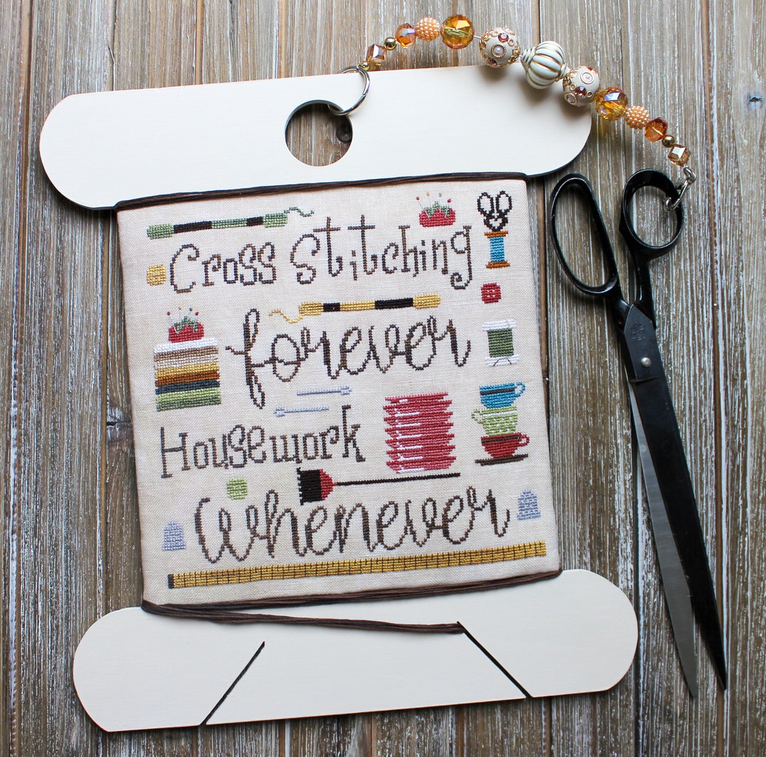 Digital File. New! Cross Stitching Forever -chart -pattern -sewing -scissor -floss -stitched ...