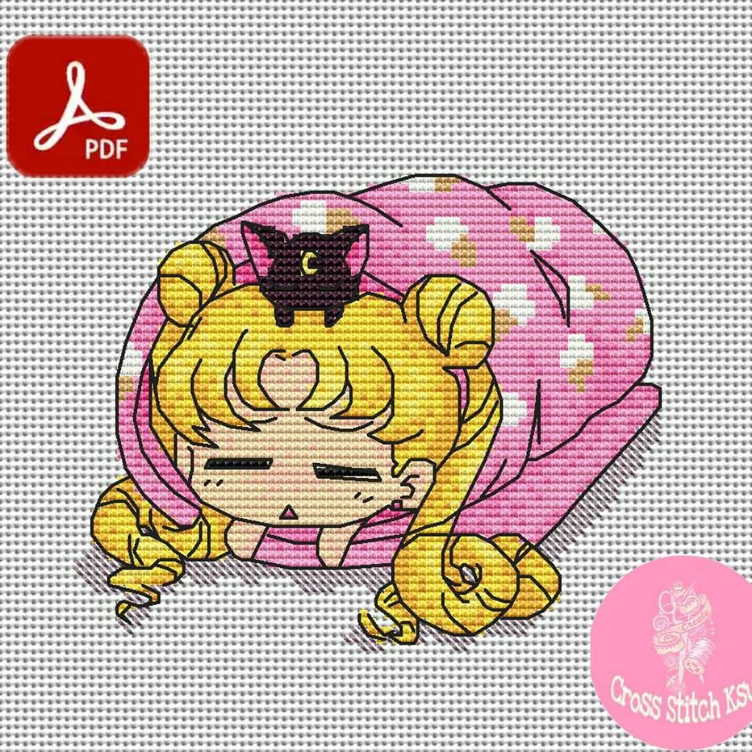 Cross Stitch Pattern PDF Sailor Moon Sewing & Needlecraft Craft Supplies & Tools Cross Stitch ...