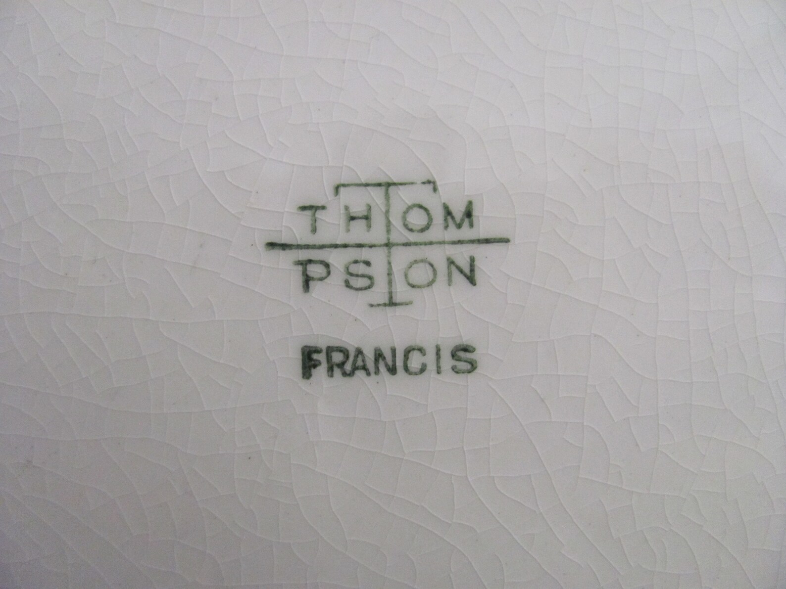 C C Thompson Pottery Co. 9 Inch Plate Francis Design Green Red Pink ...