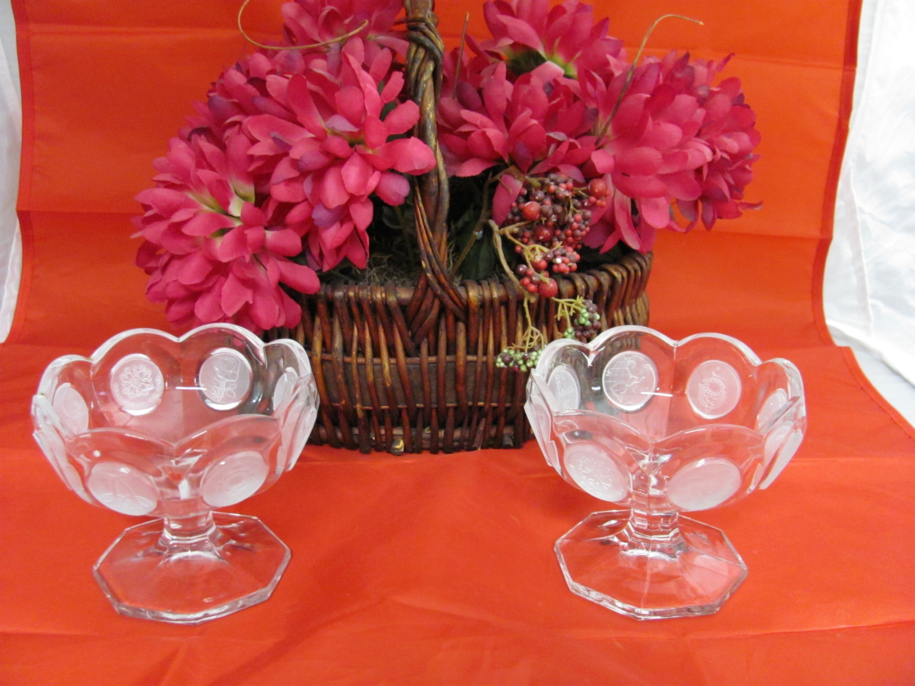 Avon, 91st Anniversary Coin Glass, Footed Compote, 1977, Representative ...