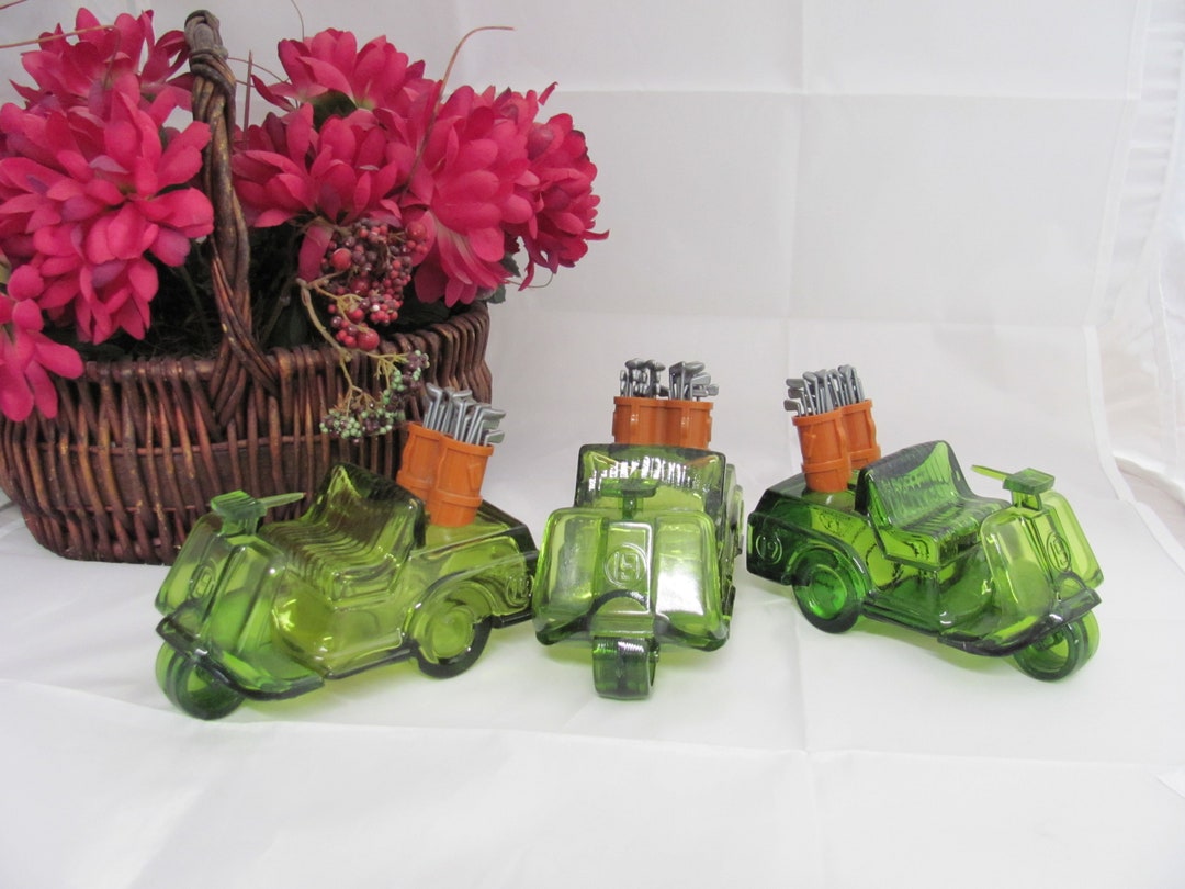 Avon Open Golf Cart, Aftershave Bottle, Decanter, Made 1972-1975, Green ...